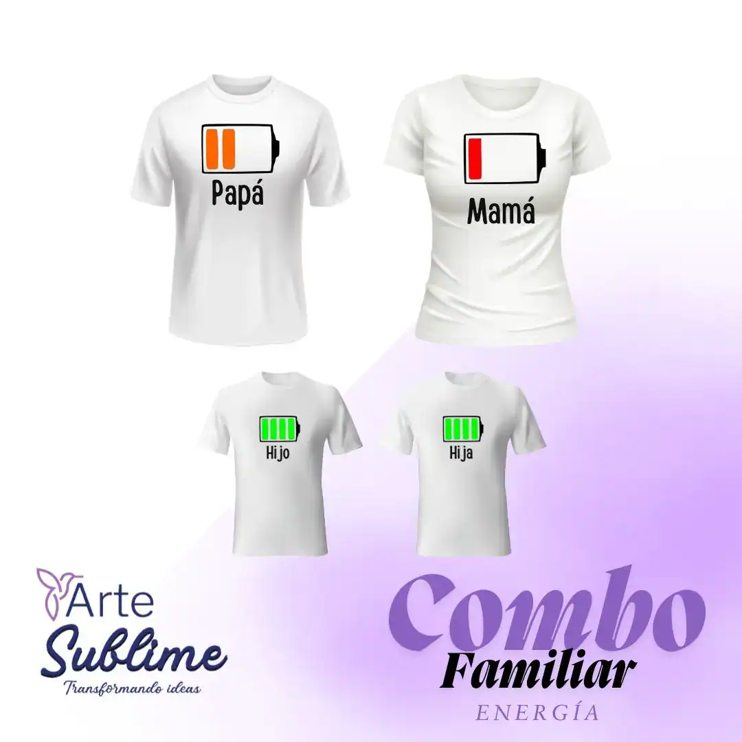 Combo Familiar de 4 Poleras Personalizadas - 2026